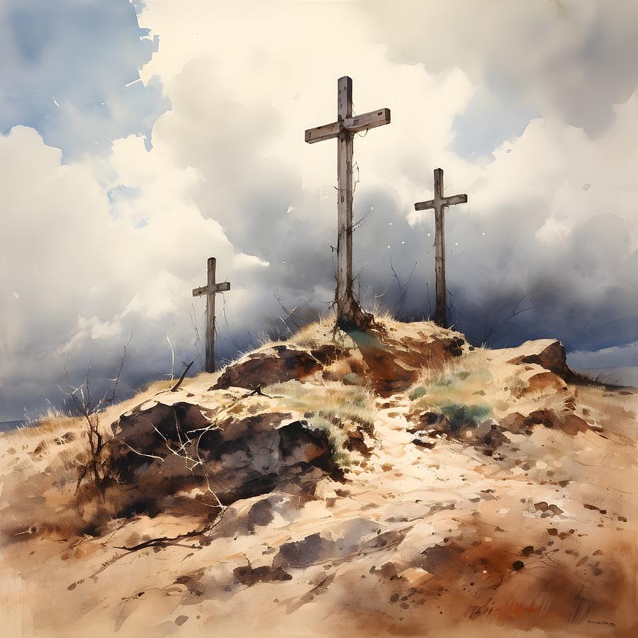 Mount Golgotha Digital Art by Alen Alenkin - Fine Art America