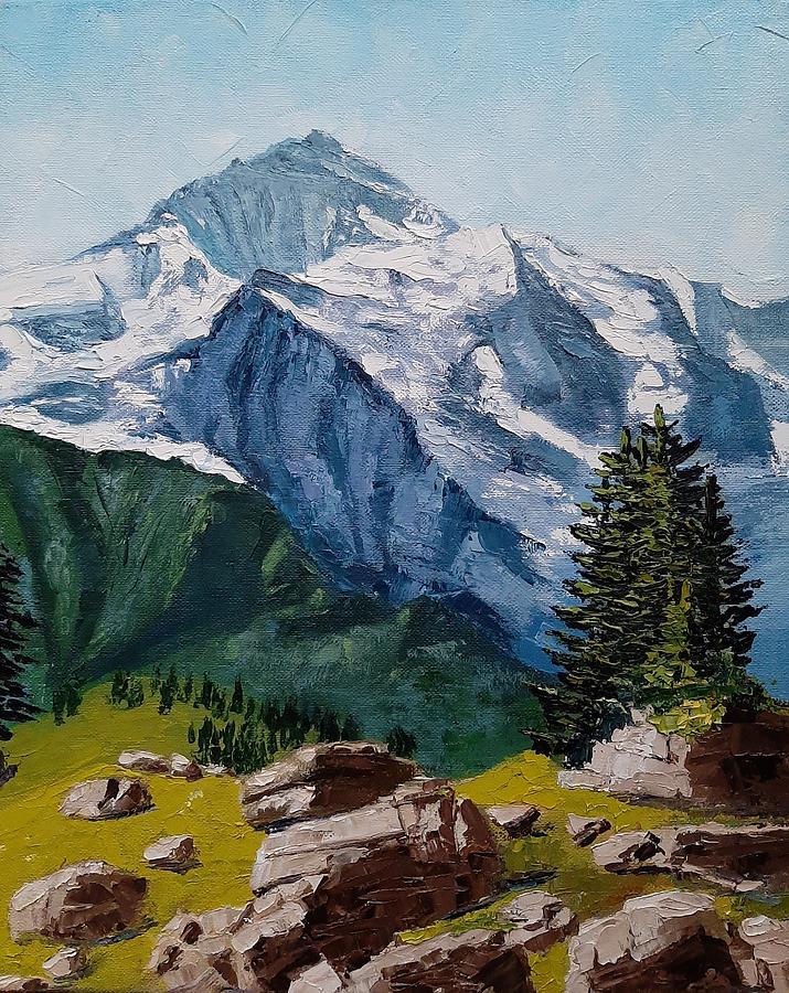 Mountains. Trees Painting by Elena Petrova - Fine Art America