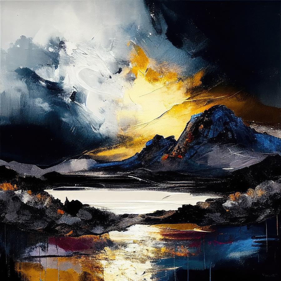 Mountains Painting by World of Abstracts - Fine Art America