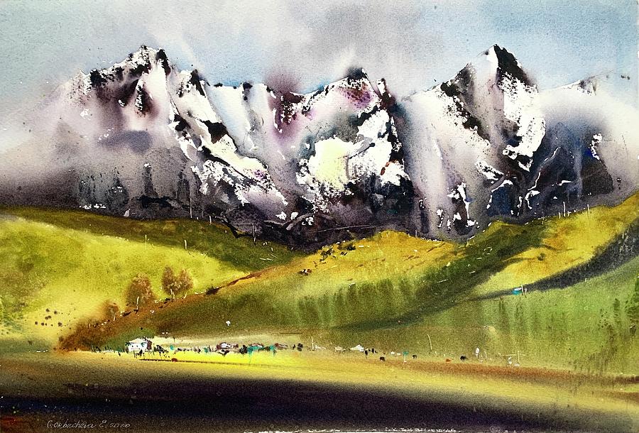 Mountainscape #3 Painting by Eugenia Gorbacheva - Fine Art America