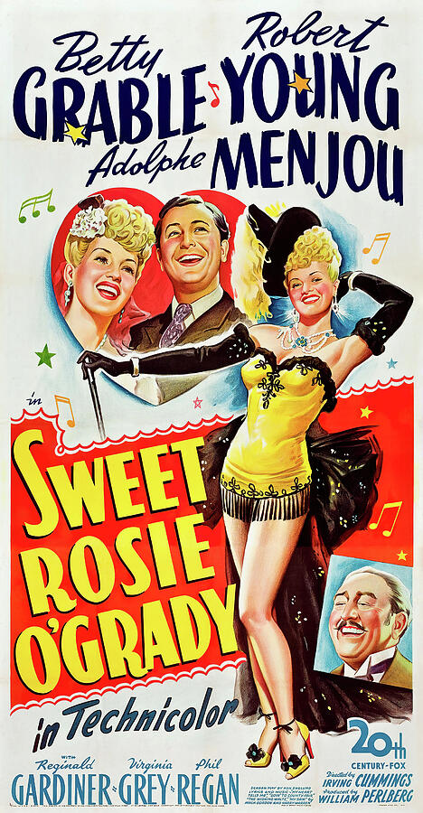 Movie poster for ''Sweet Rosie O'Grady'', with Betty Grable, 1943 Mixed Media by Retro Movie ...