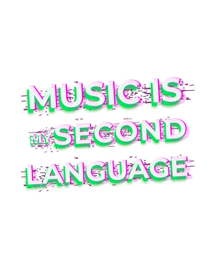 Music is my second language Poster retro Painting by Davies Maria ...