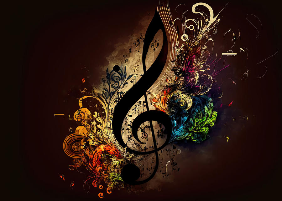 music note Poster Painting by Ken James - Fine Art America