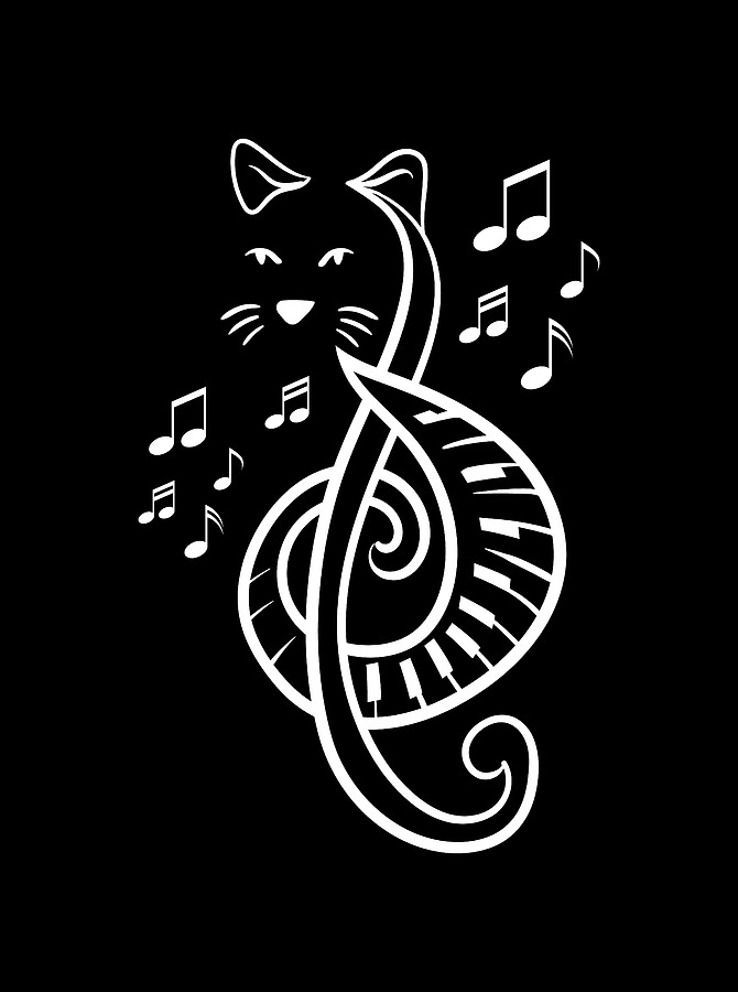 Musical Symbol Clef Note Treble Cat Music Lover Digital Art by ...