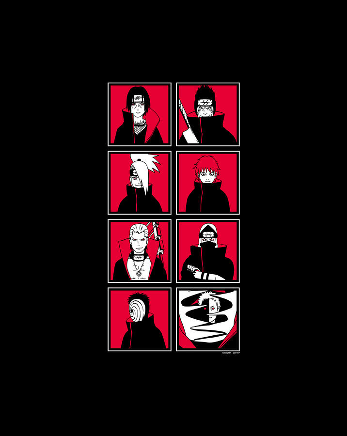 Naruto Shippuden Akatsuki Frames Digital Art by Andy Nguyen
