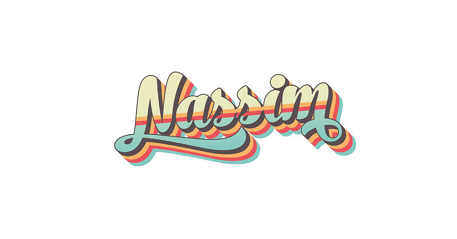 Nassim name cool 70s retro font surf style Painting by Oscar Robinson ...