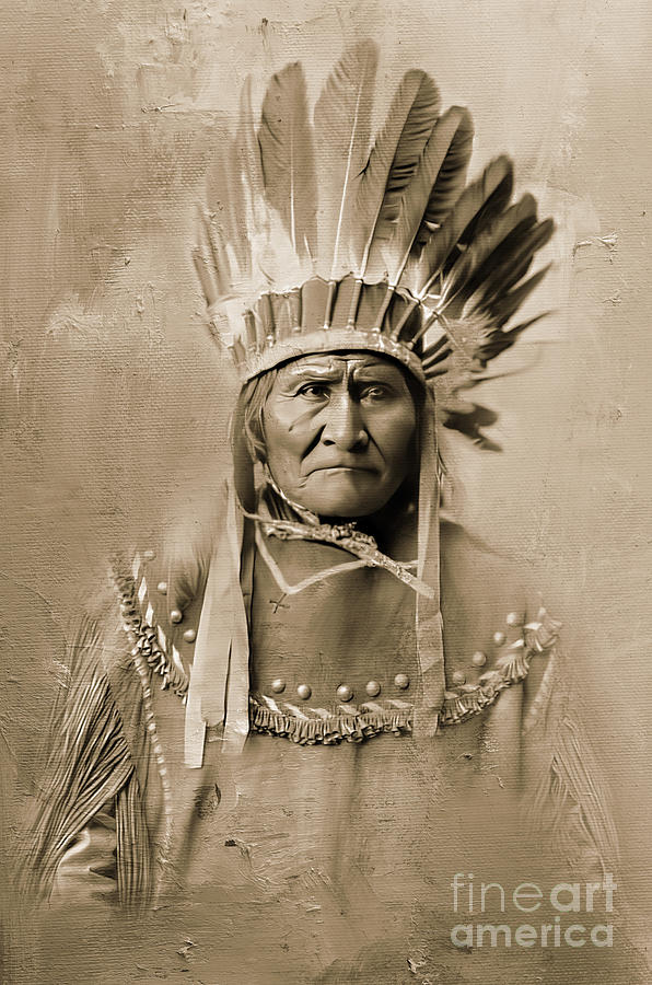 Native American Geronimo 1a Painting by Gull G - Fine Art America