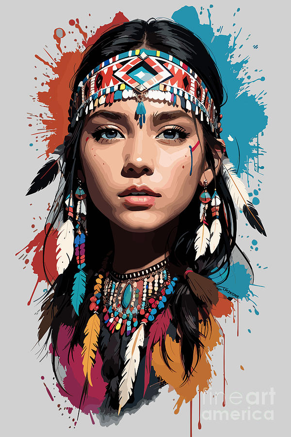 Native American Lady Digital Art by LMzKone Narciso Marlene - Fine Art ...