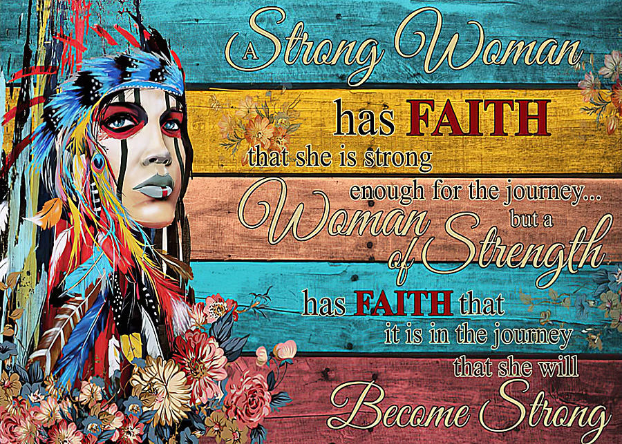 Native American Poster Native American Female Girl Strong Woman Digital ...