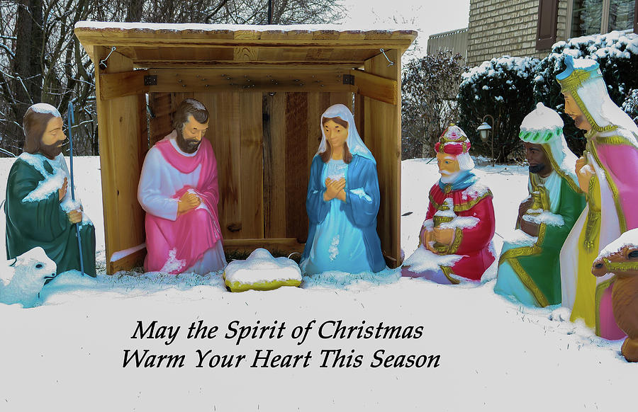Nativity Scene in Snow Photograph by Julie A Murray | Pixels