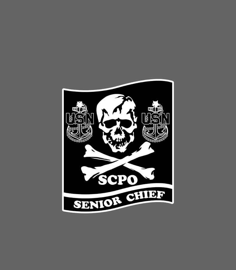 Navy Senior Chief Scpo Skull Emblem Digital Art by Hargux Emeli - Fine ...