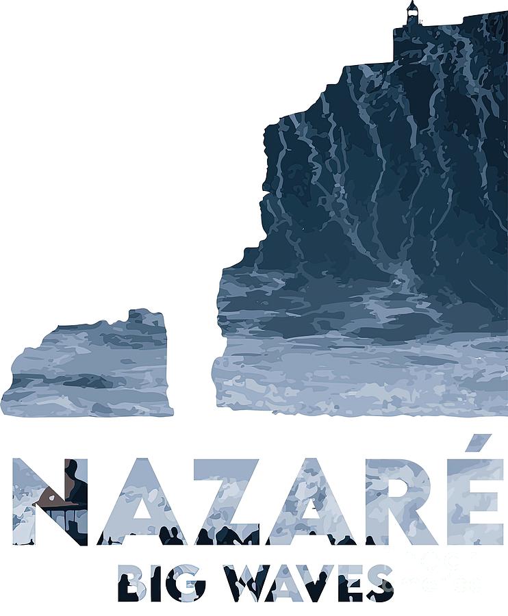 Nazar Portugal Big Waves Surf Painting by Dominic Elizabeth - Fine Art ...