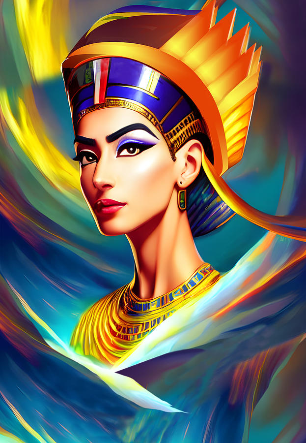 Nefertiti Egyptian Queen New Digital Art by Naglaa Ali El Nhasse - Fine ...