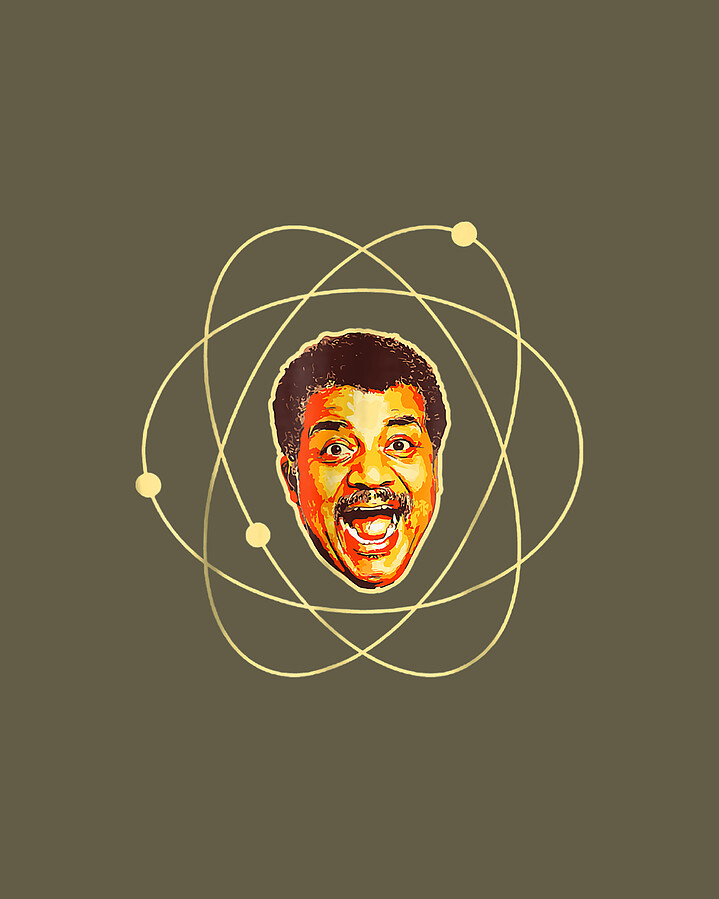 Neil deGrasse Tyson Atomic Neil Face Funny Science Digital Art by ...