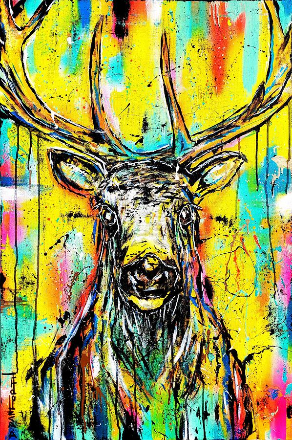Neon Antlers Mixed Media by David Danforth - Fine Art America