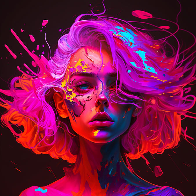 Neon Lady 3 Digital Art by Shane Parten - Pixels