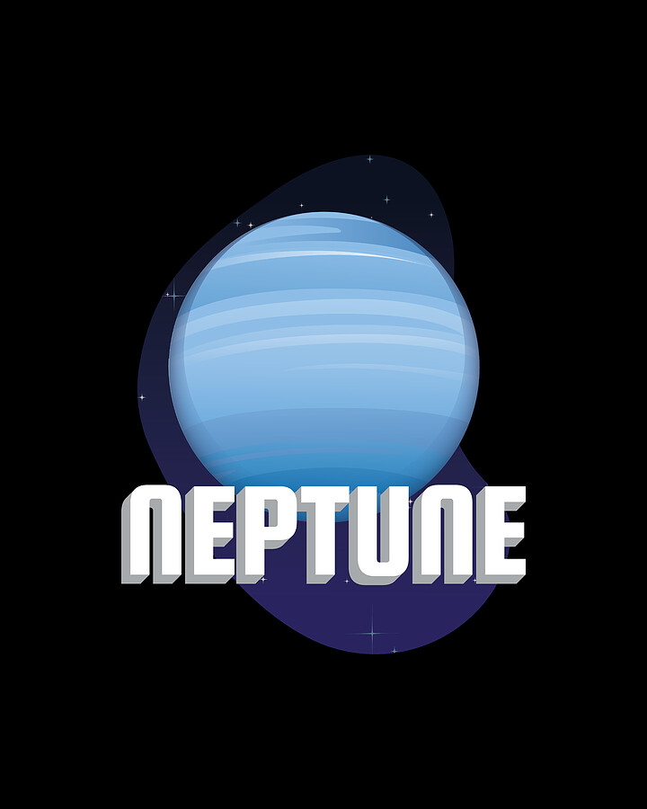 Neptune Planet Weltall Digital Art by Moon Tees - Fine Art America