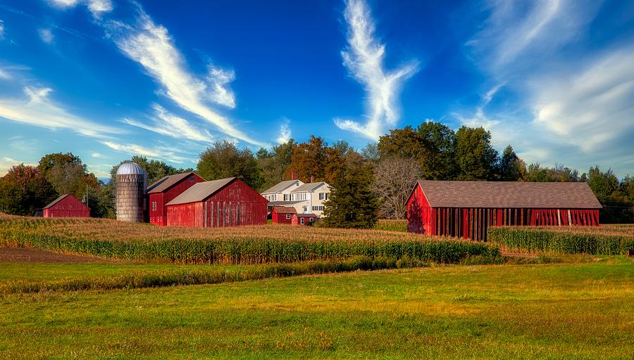 New England Farm With Tobacco Barns Photograph by Mountain Dreams - Pixels