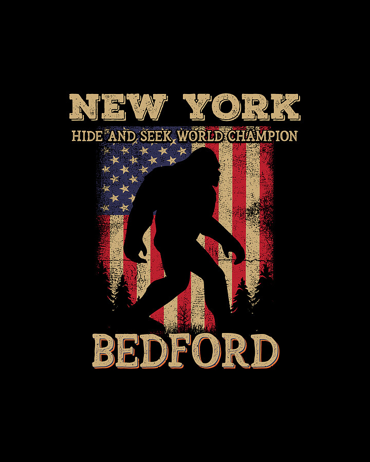 New York Bedford Bigfoot USA Flag Sasquatch lovers Digital Art by Elsayed Atta - Fine Art America