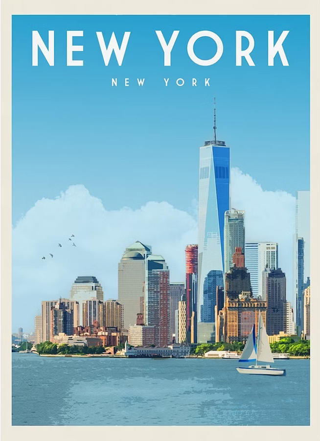New York New York Travel Poster Digital Art by West Phalian - Fine Art America