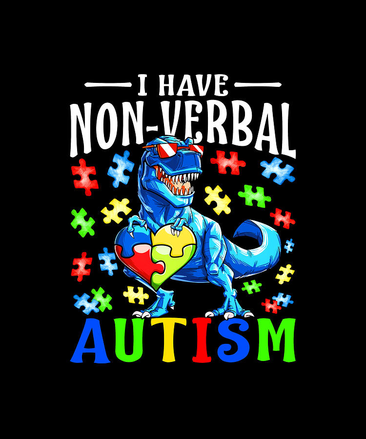 Nonverbal Autism Awareness Neurodiversity Kids Acceptance Dinosaur ...