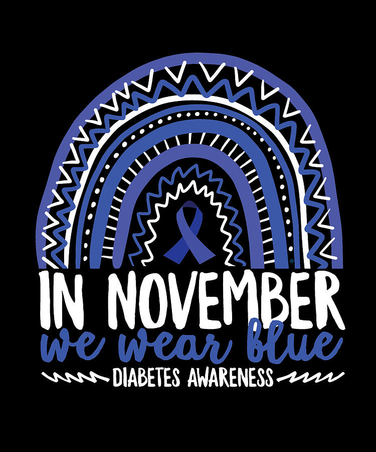 November We Wear Blue Diabetes Awareness Digital Art by Maria Bure ...