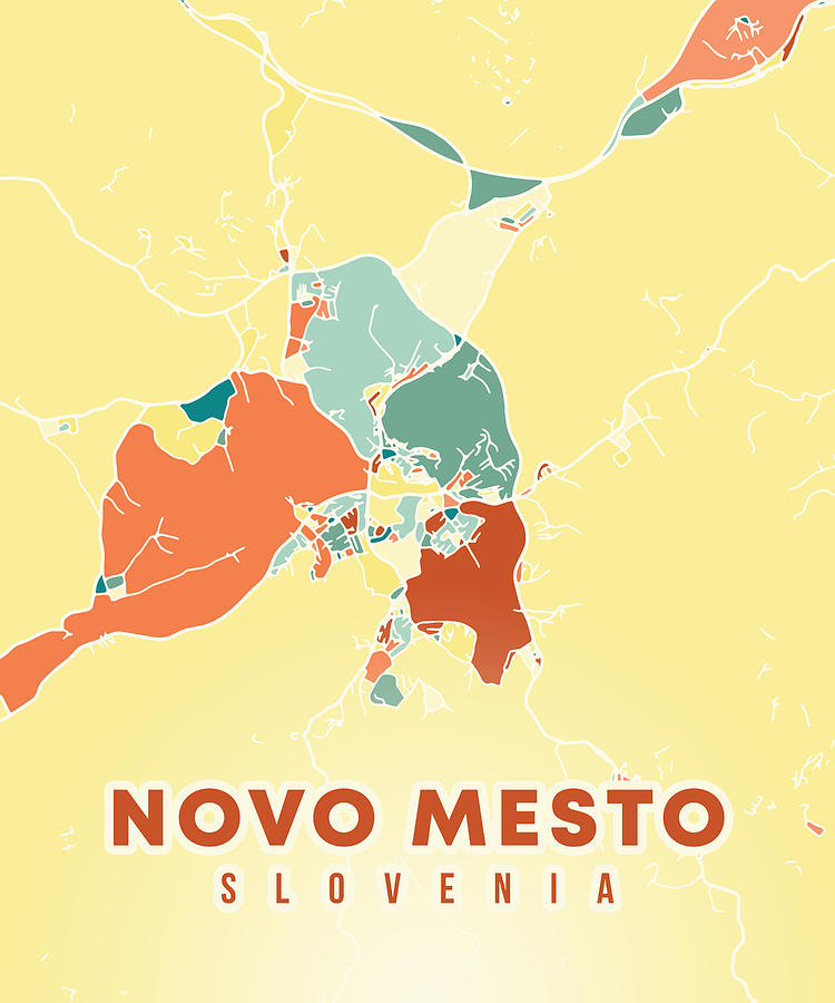Novo Mesto Slovenia Map Digital Art by Alexandru Chirila | Pixels