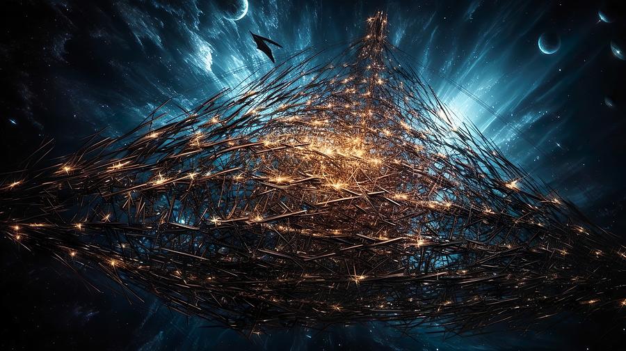 Off World Mesh Structure Digital Art by James Tucker Midjourney - Fine ...