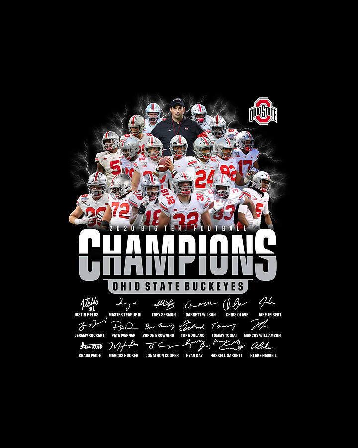 Ohio State Buckeyes 2020 Big Ten Football Champions Signatures Digital ...