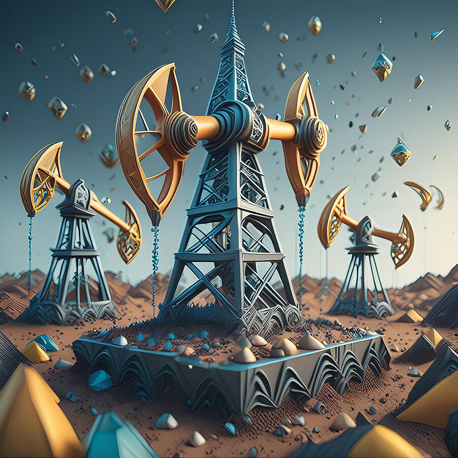 Oil Derricks Digital Art by Cathy Harper - Fine Art America