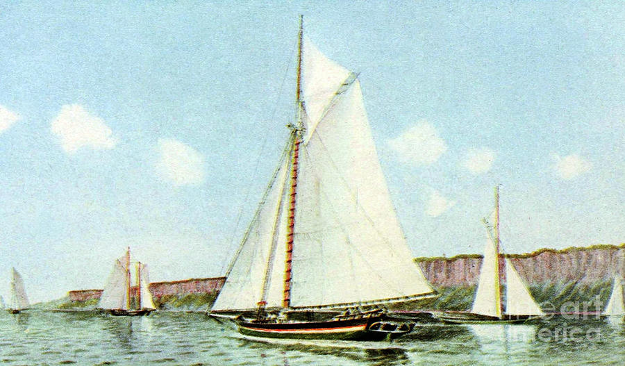 Old New York 1919 - Old-Time Hudson River Sloop - Modified Digital Art by Julien Coallier - Fine ...