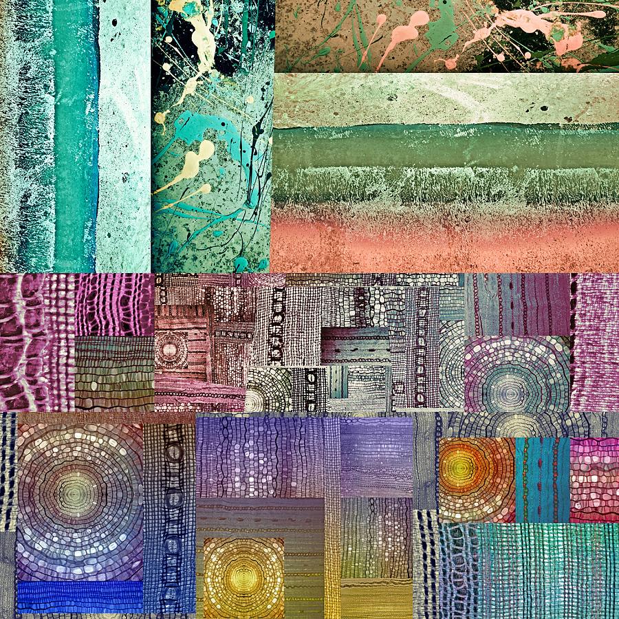 Opposing Textures Abstract Colorful Collage Art Mixed Media by Tara ...