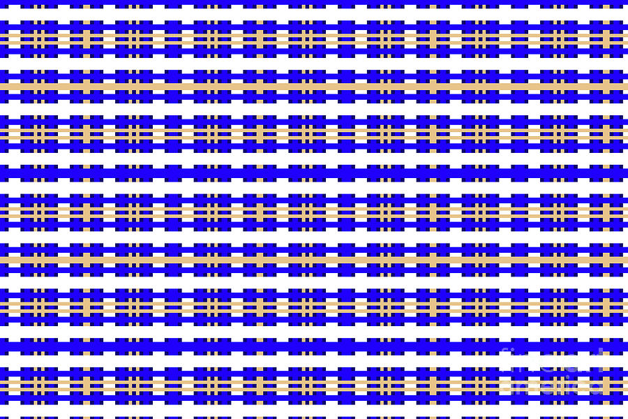 Orange Blue and White Plaid Pattern Digital Art by Petite Patterns ...