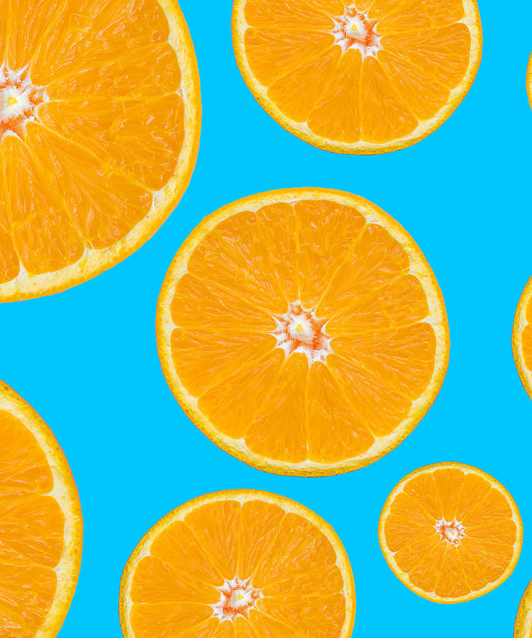 Orange fruit pattern - pattern collection Digital Art by Febraio Design ...