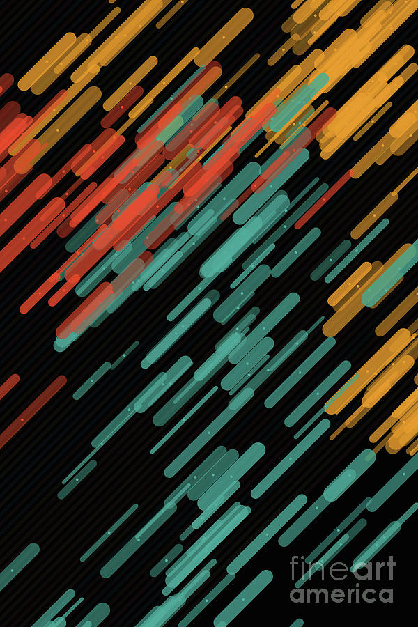 Orange Vector Rounded Rectangles Pattern Vertical Digital Art by Frank ...