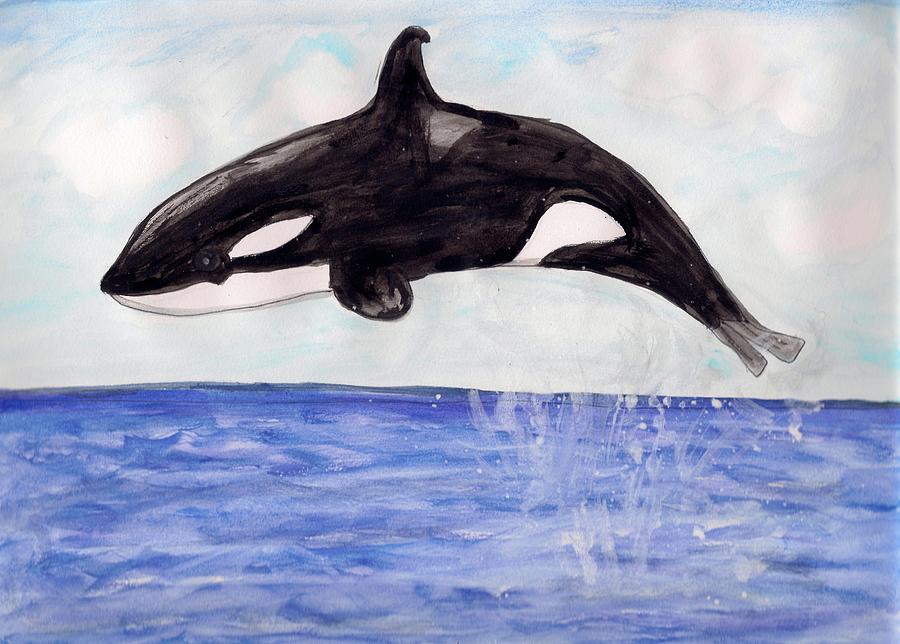 Orca Splash Painting by Moniece Charlton - Pixels