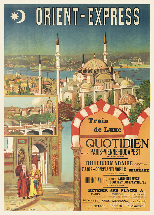 Orient Express France Vintage Poster 1910s Drawing by Vintage Treasure ...
