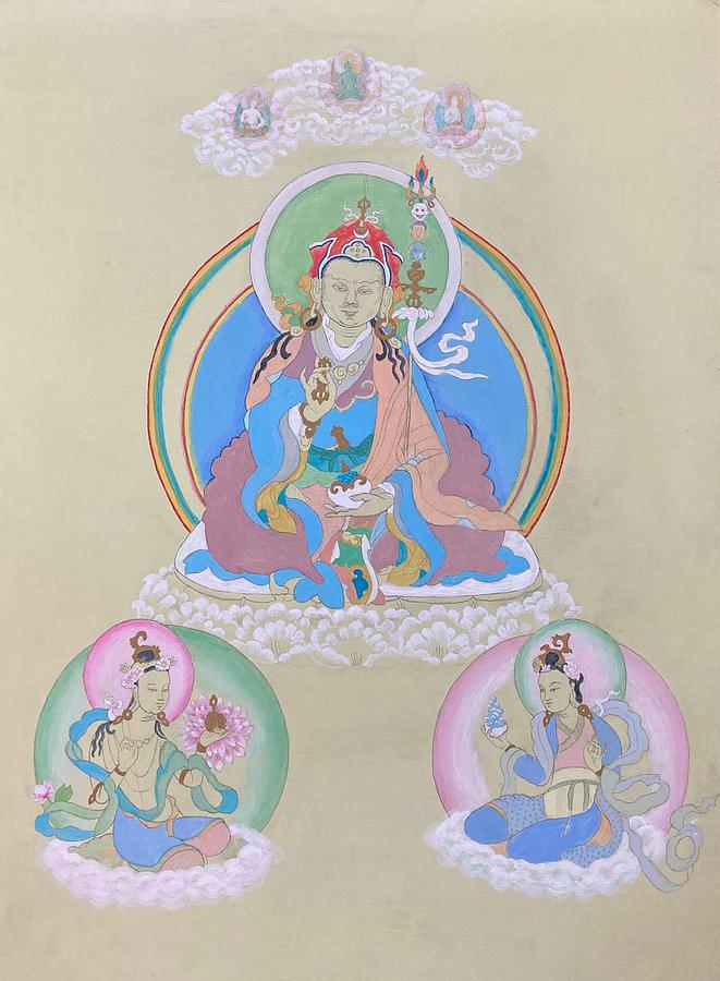 Padmasambhava with Consorts Painting by Holly Stone - Fine Art America