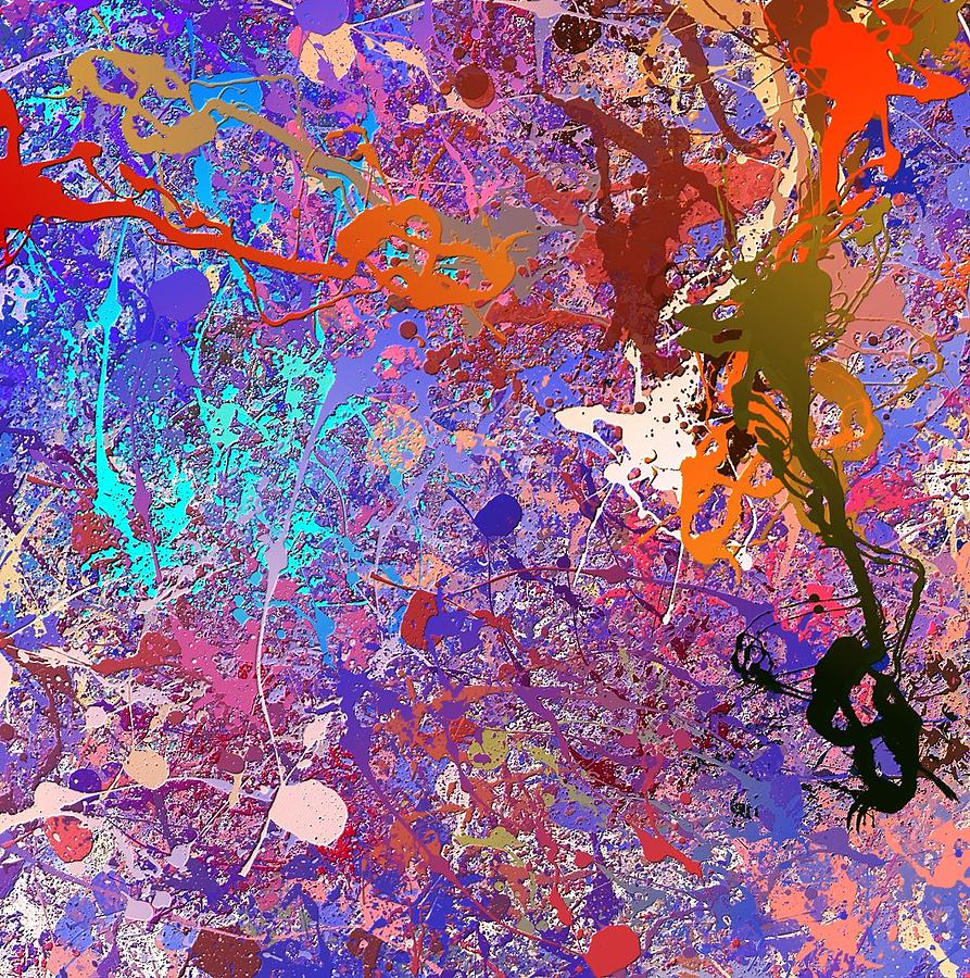 Paint Splatter Abstract Painting 101 Digital Art by Bob Smerecki | Pixels