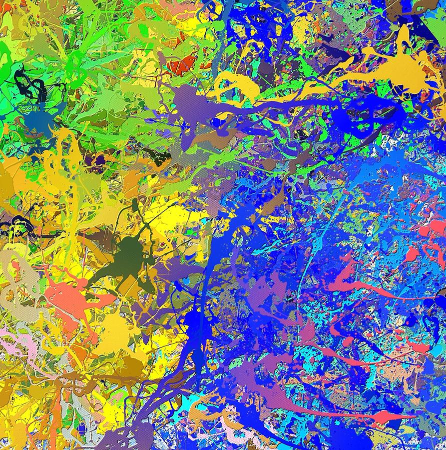 Paint Splatter Abstract Painting 74 Digital Art by Bob Smerecki - Fine ...