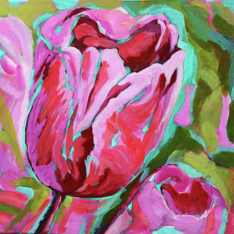 Pink Tulip Painting by Christine Broussard - Fine Art America