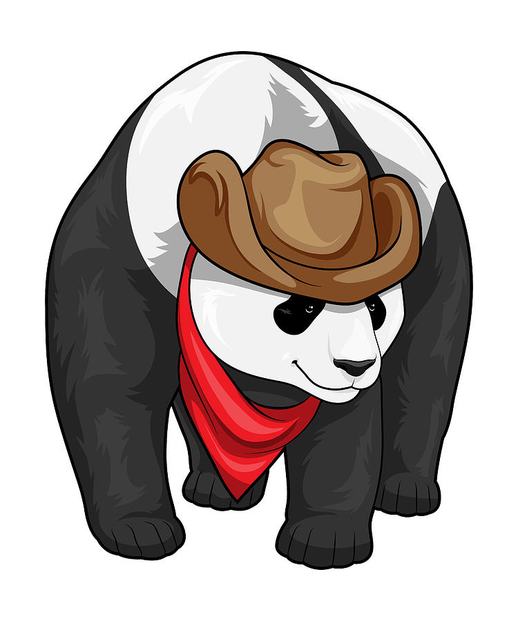 Panda Cowboy Cowboy hat Painting by Markus Schnabel - Fine Art America