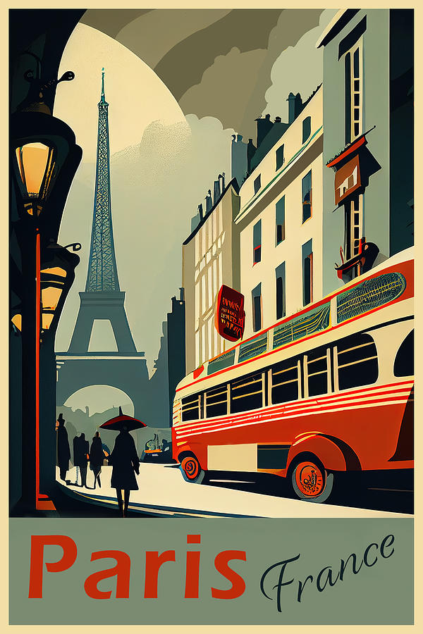 Paris France - Vintage Travel Poster Digital Art by Anon - Fine Art America
