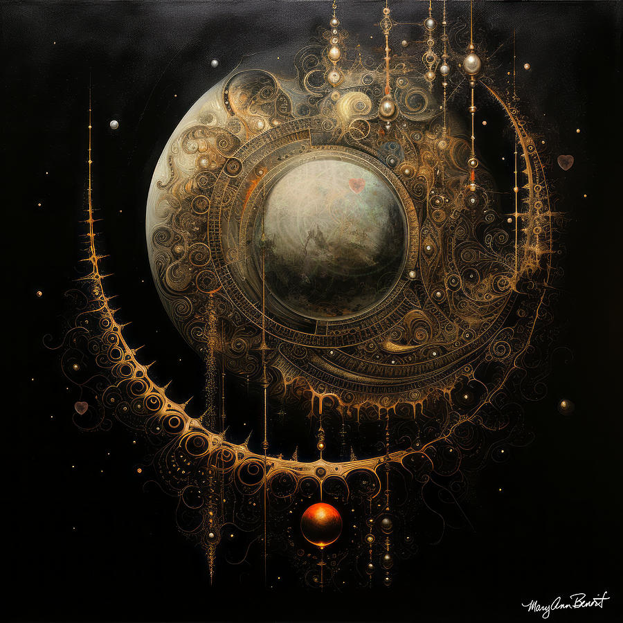 Partial Lunar Eclipse #5 Digital Art by Mary Ann Benoit - Fine Art America