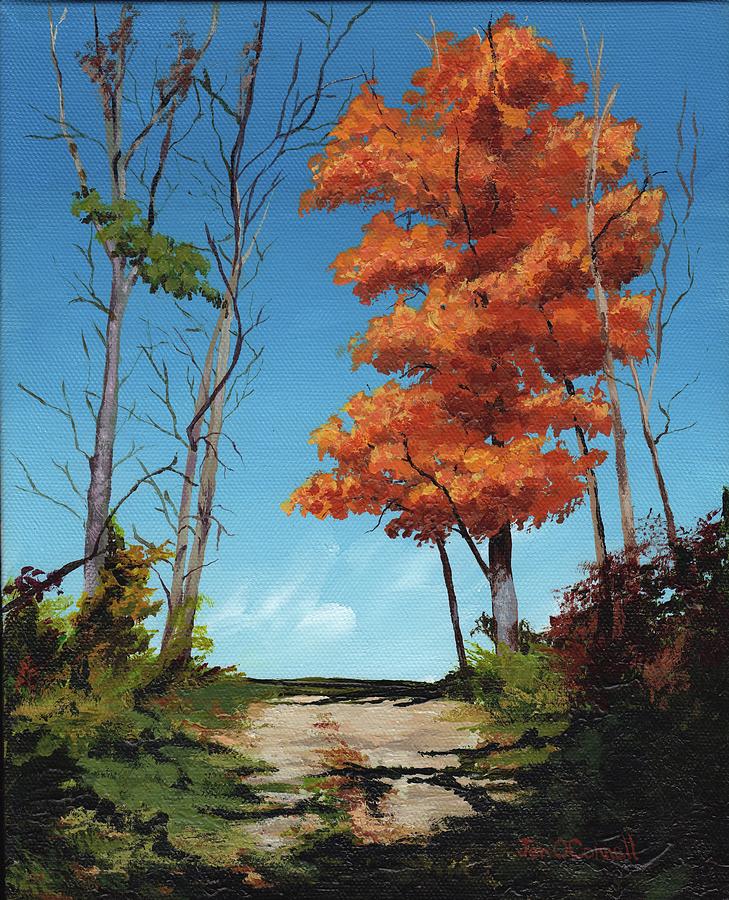 Path With Orange Tree Painting by Jen O'Connell - Fine Art America