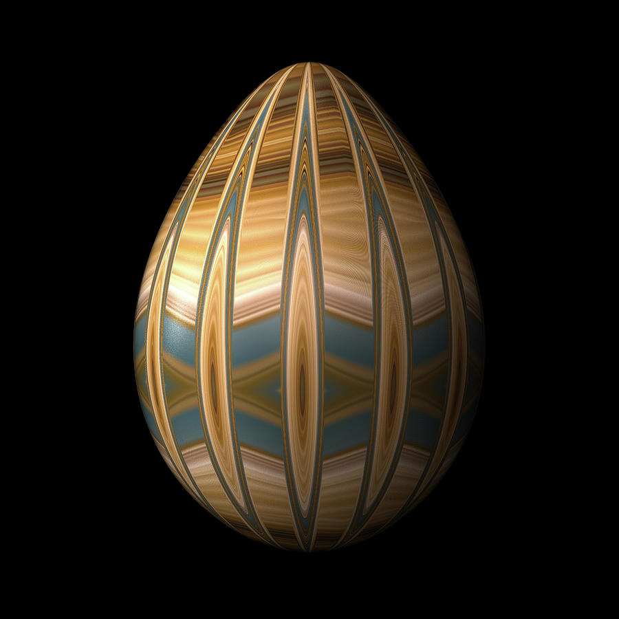 Patterned Egg with Vertical Lines Digital Art by Hakon Soreide - Pixels