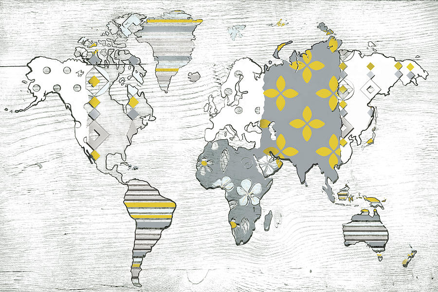 Patterned World Map Digital Art by Globetrotter Studio - Fine Art America