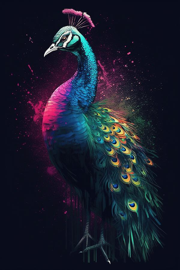 Peacock Digital Art By Gabriel Gorgi Fine Art America