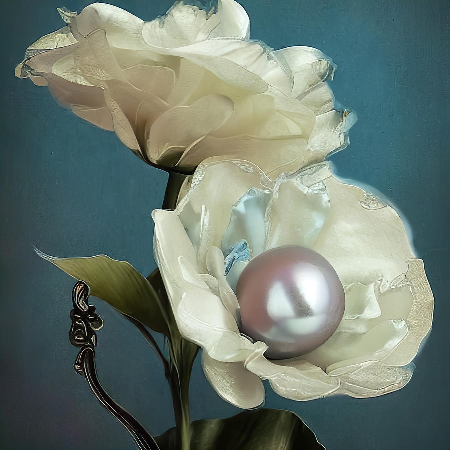 Pearl Flower Digital Art by Anastasia Bitkova - Fine Art America
