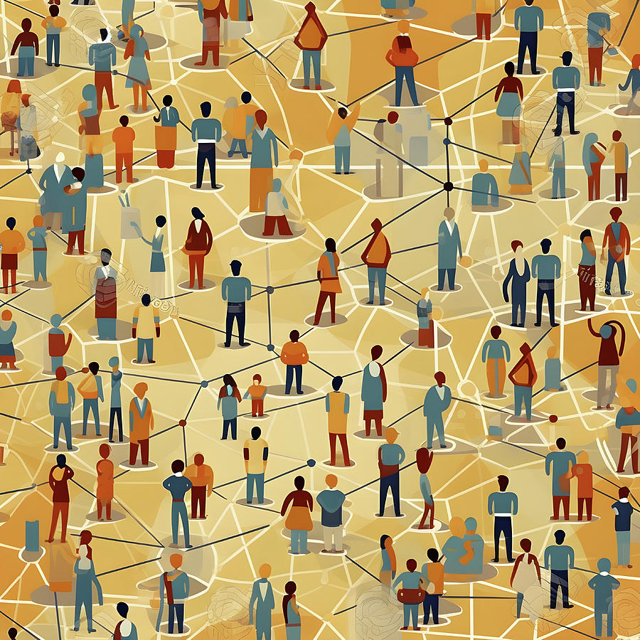 People Connecting Illustration Second Edition 1 Digital Art by Kurt ...